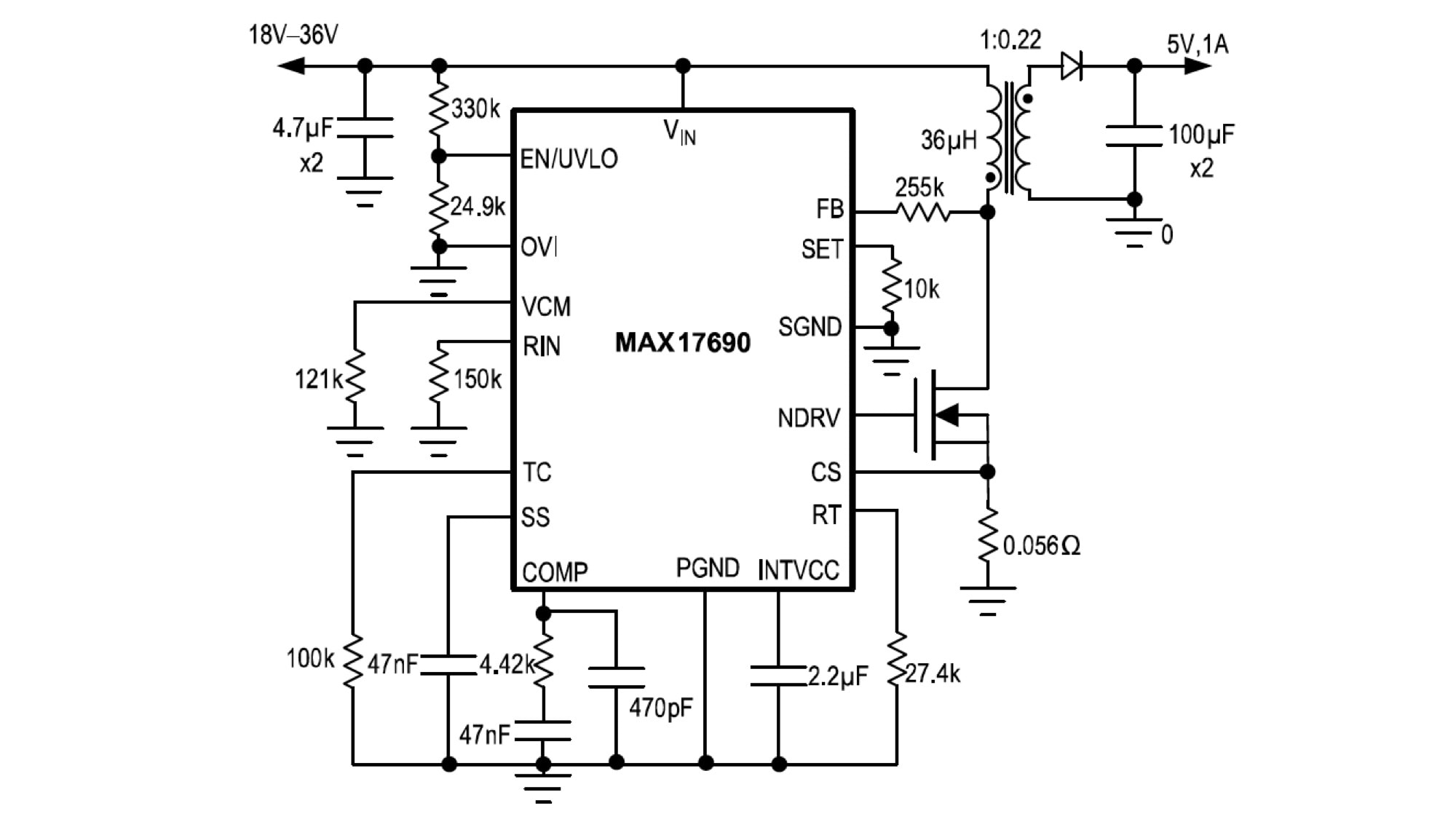 Selecting a No-Opto Flyback DC/DC Converter for Space-Constrained