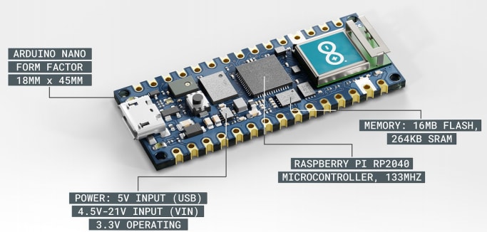 Nano RP2040 Connect - Arduino | Mouser