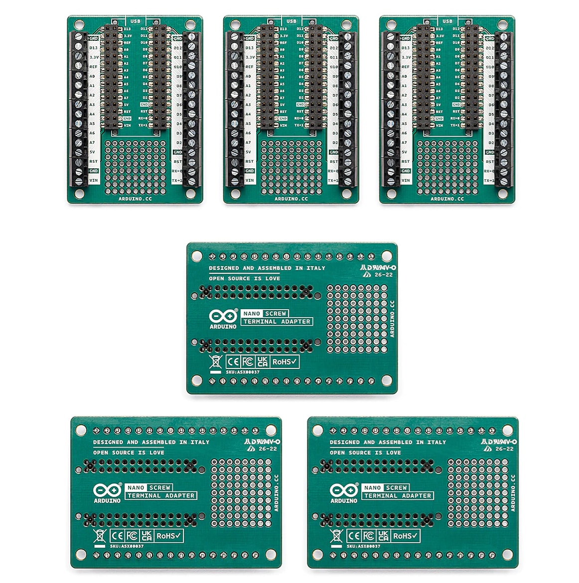 Nano Screw Terminal Adapters - Arduino | Mouser